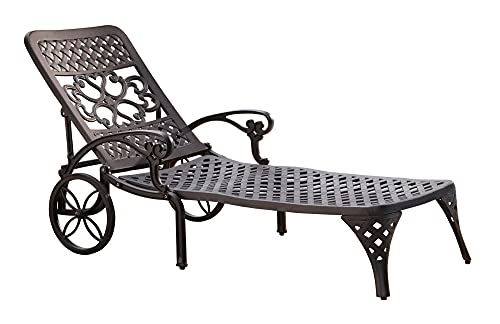 Homestyles 6654-83 Sanibel Outdoor Chaise Lounge, Black