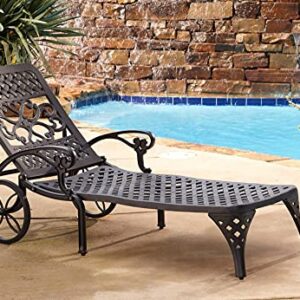 Homestyles 6654-83 Sanibel Outdoor Chaise Lounge, Black