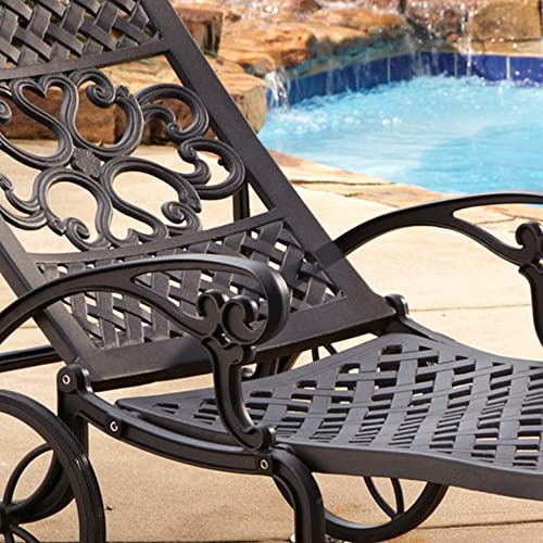 Homestyles 6654-83 Sanibel Outdoor Chaise Lounge, Black