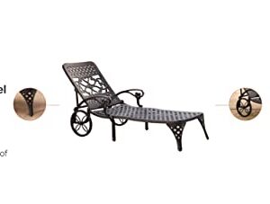 Homestyles 6654-83 Sanibel Outdoor Chaise Lounge, Black