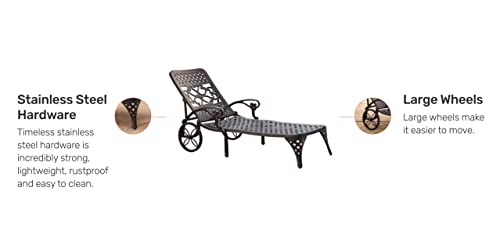 Homestyles 6654-83 Sanibel Outdoor Chaise Lounge, Black