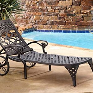 Homestyles 6654-83 Sanibel Outdoor Chaise Lounge, Black