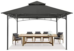 mastercanopy outdoor garden gazebo for patios with stable steel frame(11×11, dark gray)