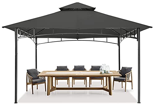 MASTERCANOPY Outdoor Garden Gazebo for Patios with Stable Steel Frame(11x11, Dark Gray)