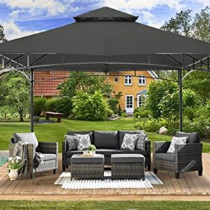 MASTERCANOPY Outdoor Garden Gazebo for Patios with Stable Steel Frame(11x11, Dark Gray)