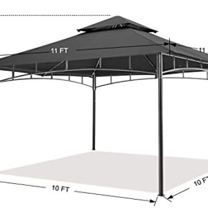 MASTERCANOPY Outdoor Garden Gazebo for Patios with Stable Steel Frame(11x11, Dark Gray)