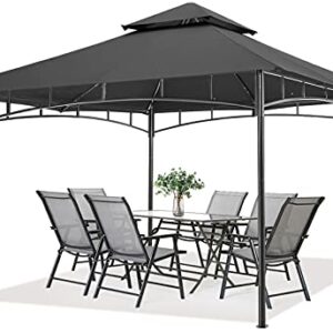 MASTERCANOPY Outdoor Garden Gazebo for Patios with Stable Steel Frame(11x11, Dark Gray)