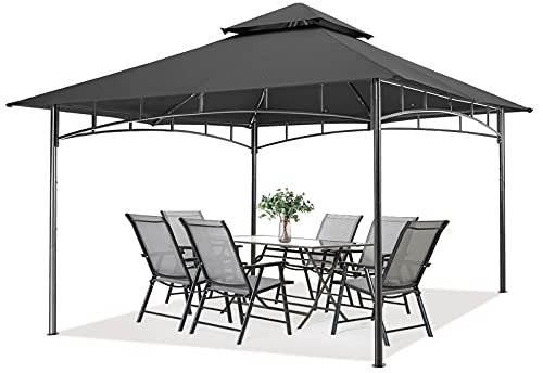 MASTERCANOPY Outdoor Garden Gazebo for Patios with Stable Steel Frame(11x11, Dark Gray)