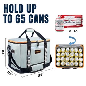 INSMEER Insulated Cooler Bag 65Cans/32 Cans Large Cooler Bag Soft Sided Cooler with Shoulder Strap, Collapsible Leakproof Portable Coolers for Camping/Beach/Food Delivery/Shopping/Outdoor/Picnic