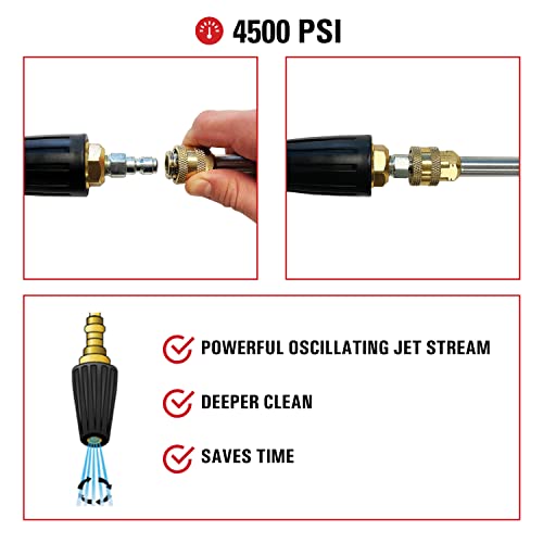 Simpson Cleaning 80144 4500 PSI Universal Turbo Pressure Washer Nozzle, 1/4-Inch Quick Connect, Hot- or Cold-Water Use