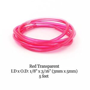 Hilitchi 20-Feet 4 Color Transparent Petrol Fuel Line Hose Lubricant of 4 Sizes Tubing for Weedeater Chainsaw Common 2 Cycle Small Engines