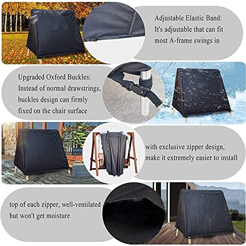 HAohuo Patio Swing Cover Cloth A-Frame Covers Waterproof 3 Seat UV Resistant Weather Protector for Courtyard Furniture Replacement Covers(Bracket not Included), Beige, 72L x 67W x 55H inch