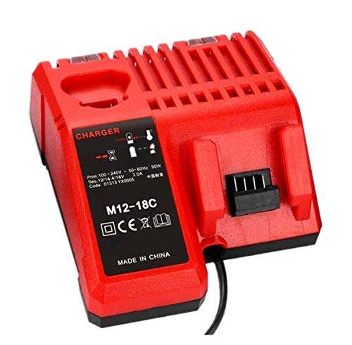 LALAFO Updated Replacement Milwaukee M12 M14 M18 Multi-Voltage Battery Charger, Compatible with All Milwaukee 12V 14.4V 18V Lithium-ion XC Battery, like M18 M12 M14 48-11-1850 48-11-1812.