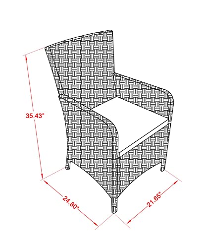 East West Furniture HLUC153V Wicker Patio Chairs