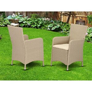 East West Furniture HLUC153V Wicker Patio Chairs