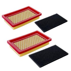 hoodell 2 pack 951-10298 air filter + pre cleaner for mtd cub cadet sc100 951-14632, kohler 14 083 01-s, 5-5/8 × 3-1/2 inch push lawn mower air filter