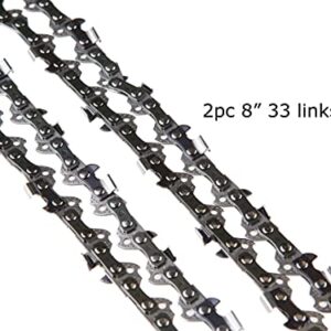 2PC 8 in Replacement Pole Saw Chain Fits Ryobi RY43160 P4361 Pole Saw