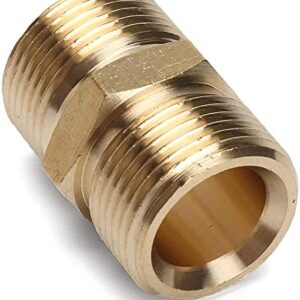 M22 Pressure Washer Hose Coupler，M22 Metric Male Thread Fitting 15mm Male X 15mm Male Pressure Washer Hose Extension Adapter, Solid Brass, 4500 PSIconnectorsM22 (1pack)