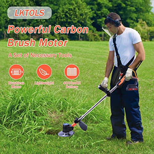 Electric Weed Wacker Cordless 36v 4.0 Ah Weed Eater Battery Powered with 2 Battery and Charger Brush Cutter,Lightweight Trimmers Edger Lawn Tool Grass