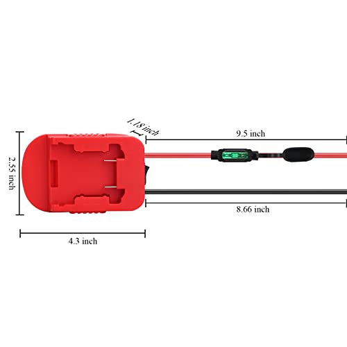 ELEFLY 2 Pack Power Wheels Battery Adapter Compatible with Milwaukee M18 Battery with Fuses & Wire Terminals, Power Adapter Connector for DIY RC Car Toys and Robotics