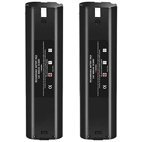 2 Pack Upgrade to 3600mAh Replacement Battery Compatible with Makita 9.6V Ni-Mh Battery Compatible with 9000 9033 193890-9 192696-2 632007-4 6096D 6093D DA391D 6095D 5090D