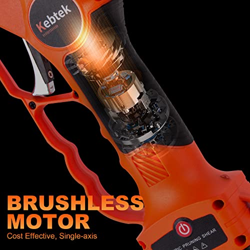 Kebtek® Professional 25V 40MM Electrc Pruning Shears & 16.8V 25MM Electric Pruner Branch Cutter with Brushless Motor