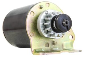 rareelectrical new cylinder starter motor compatible with briggs & stratton 693551-14 tooth, craftsman lawnmower steel flywheel, john deere lg693551 – briggs and stratton motors for riding mowers