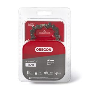 Oregon R28 AdvanceCut 6-Inch Replacement Chainsaw Chain, for Pole Saws & Chain Saw Tools, 6" Guide Bar, 28 Drive Links, Pitch: 3/8" Low Profile, .043" Gauge (R28)