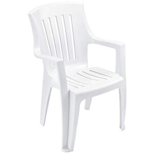 global industrial outdoor stacking chair, resin, white, lot of 4