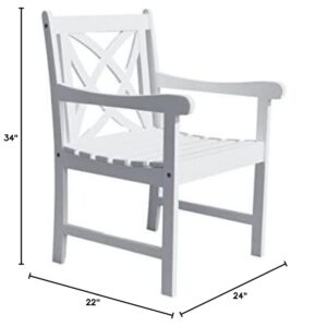 Bradley Outdoor Garden Armchair in White