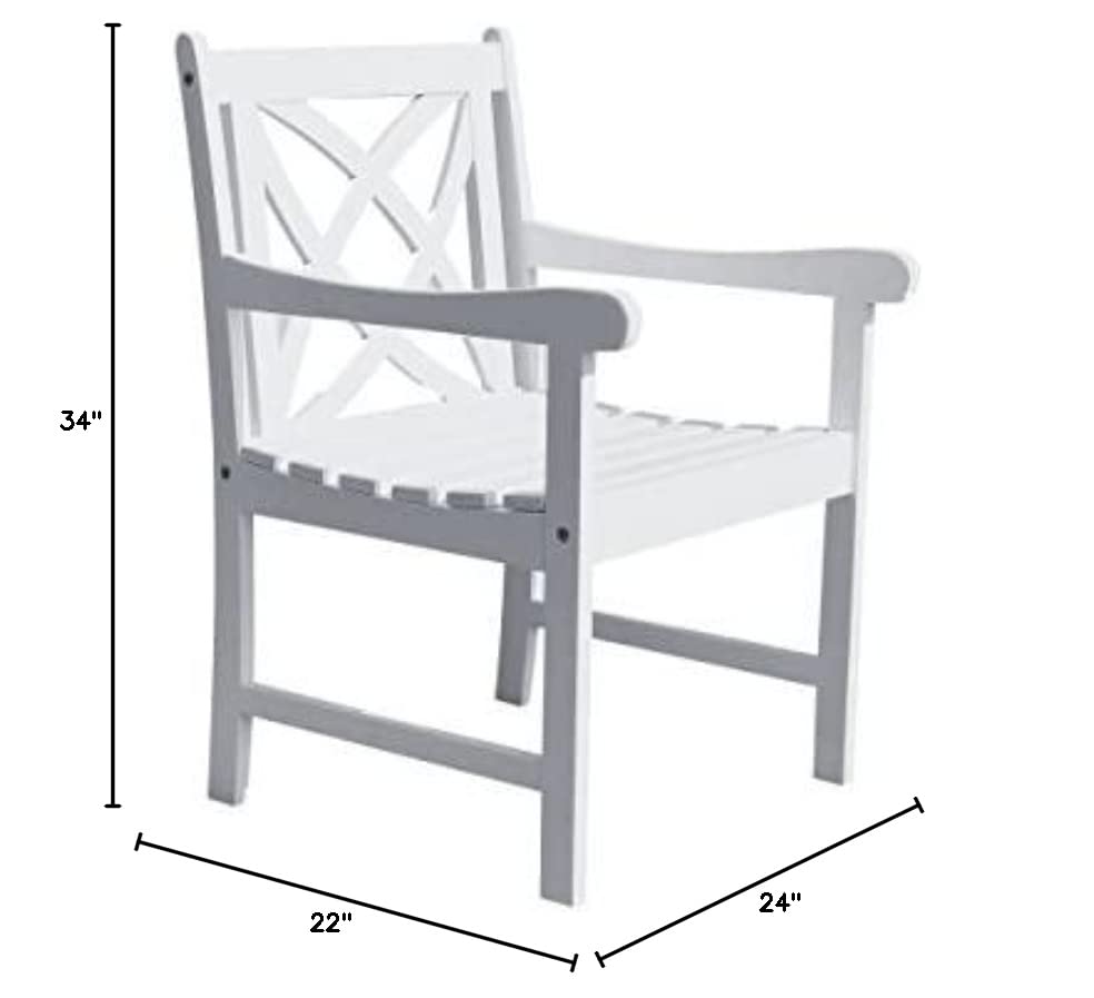 Bradley Outdoor Garden Armchair in White