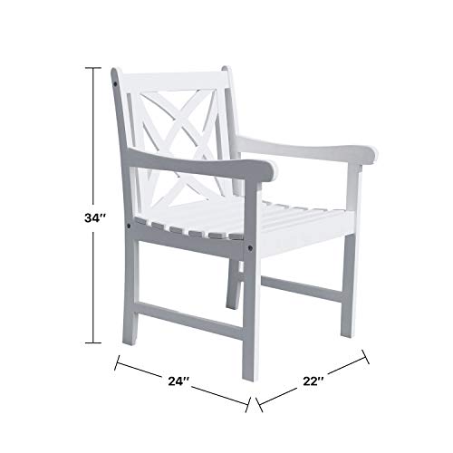 Bradley Outdoor Garden Armchair in White