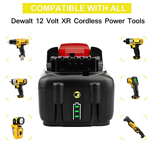 ZLWAWAOL 2 Pack DCB120 12V 6.0Ah Lithium Ion Battery Replacement for Dewalt 12V Battery DCB127 DCB124 DCB126 DCB123 DCB122 DCB121 DCB120 Compatible with Dewalt 12V Cordless Power Tools