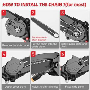 [2 Pieces] 6 Inch Mini Chainsaw Chain, 6 Inch Replacement Chains for Cordless Electric Portable Mini Chainsaw, FIFCHALL Guide Saw Chain for All 6-inch Mini Chainsaws for Wood Branch Cutting