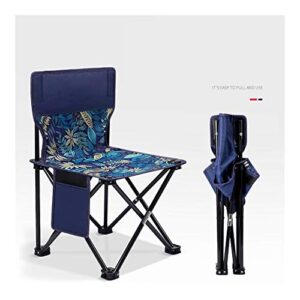 TRENTSNOOK Exquisite Camping Stool Portable Fishing Chair Lightweight Outdoor Camping BBQ Chairs Folding Extended Hiking Garden Ultralight Picnic Seat (Color : Camo Blue M)