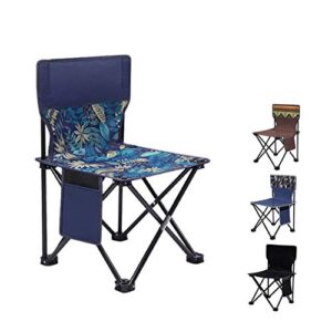 TRENTSNOOK Exquisite Camping Stool Portable Fishing Chair Lightweight Outdoor Camping BBQ Chairs Folding Extended Hiking Garden Ultralight Picnic Seat (Color : Camo Blue M)