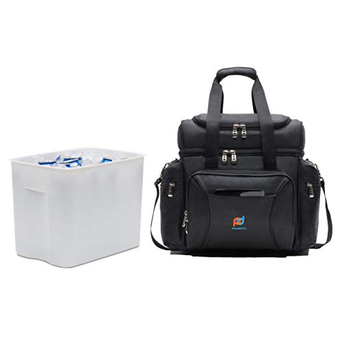 XXX-Extra Large Multiple Meals Cooler Bag (14x13x9.5 in) with Leakproof Hard Liner Bucket. Two Insulated Compartment, Heavy Duty 1680D Fabric, Thick Insulation, Reinforced Stiches, Durable Zipper.