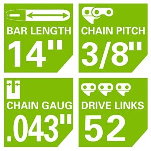 Greenworks 14-Inch Chainsaw Chain 2906802,Black and green