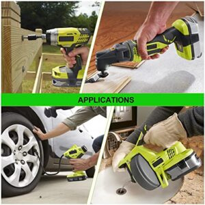 TURPOW Upgraded 3.8Ah Replacement Ryobi 18V Lithium Battery P107, Compatible with Ryobi 18 Volt ONE+ Plus P102 P103 P104 P105 P108 P109 P122 Cordless Power Tools for Ryobi 18V Battery 2Packs