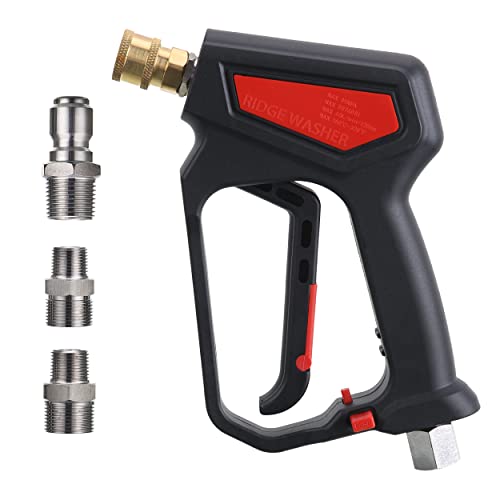 RIDGE WASHER Pressure Washer Gun 5000 PSI, 12 GPM, High Pressure Spray Gun with 1/4" Quick Connector, 3/8'' Quick Connect, M22-14mm and M22-15mm Fitting