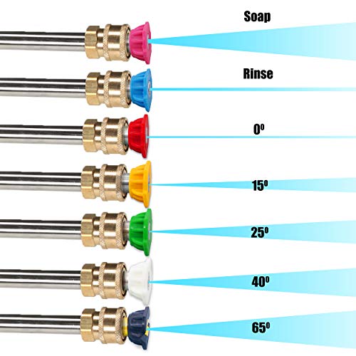 M MINGLE Pressure Washer Tips Set with Nozzle Holder, 7 Nozzle Tips, 1/4 Inch Quick Connect, 4000 PSI