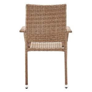 Manhattan Comfort Genoa Patio Dining Armchair, Set of 2, Nature Tan Weave