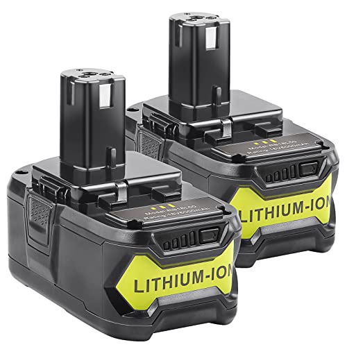 [2Pack] 18V 6.0 Ah HIGH Capacity Battery for Ryobi ONE+ System P102 P103 P105 P107 P108 P109 P122 18-Volt w/LED Gauge Indicator Cordless Tool Battery