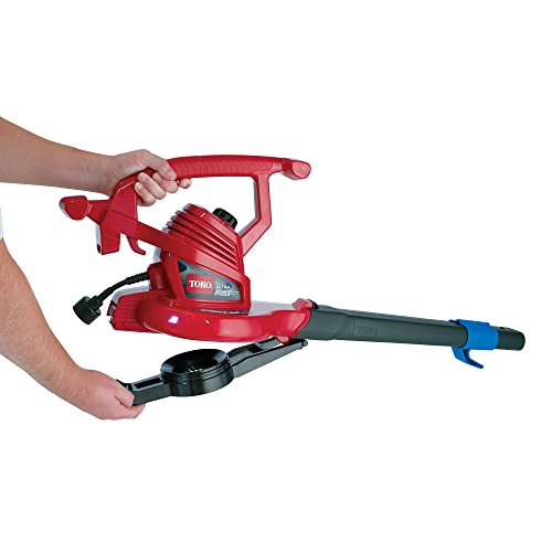 Toro 51621 UltraPlus Leaf Blower Vacuum, Variable-Speed (up to 250 mph) with Metal Impeller, 12 amp,Red