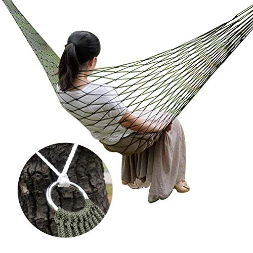 Hammock Hanging Mesh Strong Thick Nylon Rope Hammock Swinging Hammock Seat Travel Hanging Swing Chair