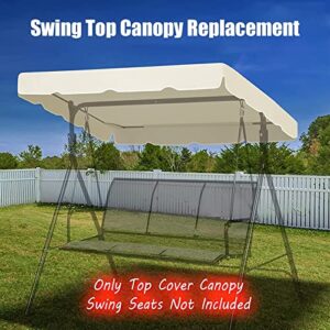 Patio Swing Canopy Fabric Waterproof Replacement Top Cover Cloth,Anti-UV Patio Chair Top Cover for 2/3-Seater-Swing Chair,Outdoor Garden Chair Sunscreen Cover Top Cover for Seat Furniture