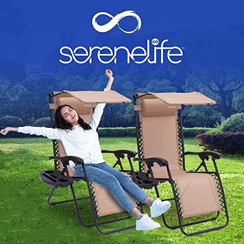 SereneLife Zero Gravity Lounge Chair, One Size, Cream