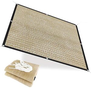 alion home hdpe 50% sun block garden netting mesh (6′ x 10′, beige)