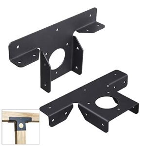 chooglkj 2pcs heavy duty pergola corner brackets extension 3-way t brackets for 4×4 (actual:3.5 inch) post bracket pergola gazebo kit (2)