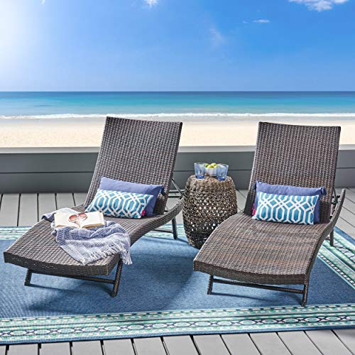 Christopher Knight Home Kauai Chaise Lounge Set, 2-Pcs Set, Brown